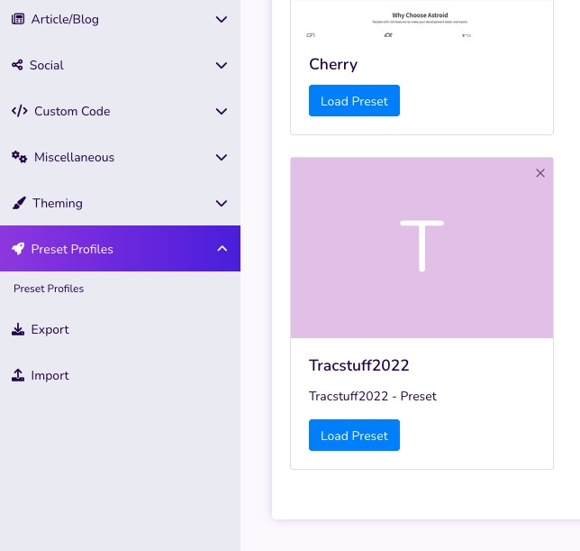 New Preset funtion in 2.5.18 · Issue #145 · templaza/astroid-framework · GitHub