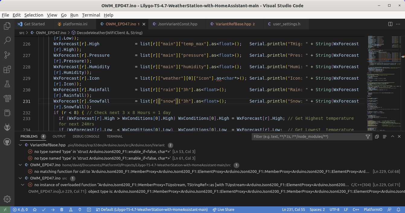 Won't compile in Platform I/O under Linux · Issue #3 · CybDis/Lilygo-T5-4.7-WeatherStation-with ...