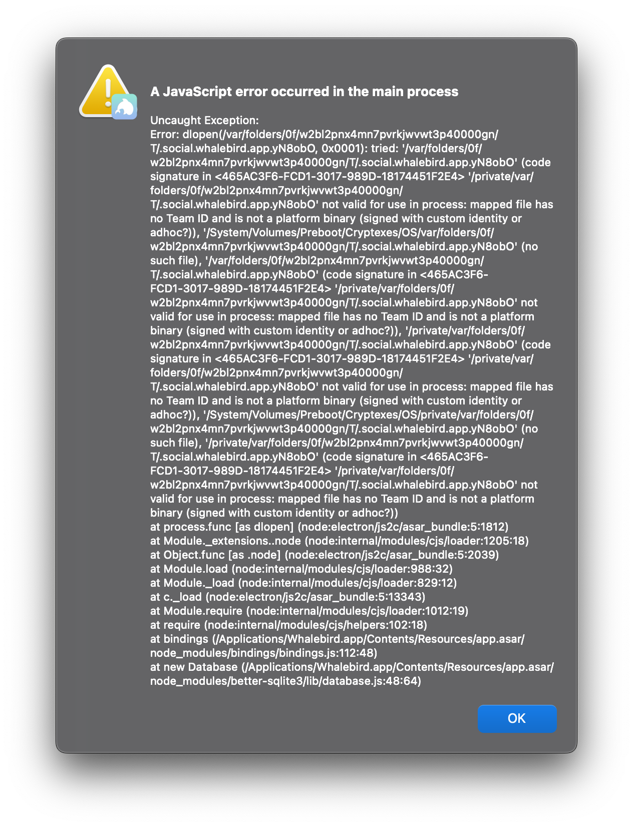 Whalebird 5.0.0 fails to start · Issue #4195 · h3poteto/whalebird-desktop · GitHub