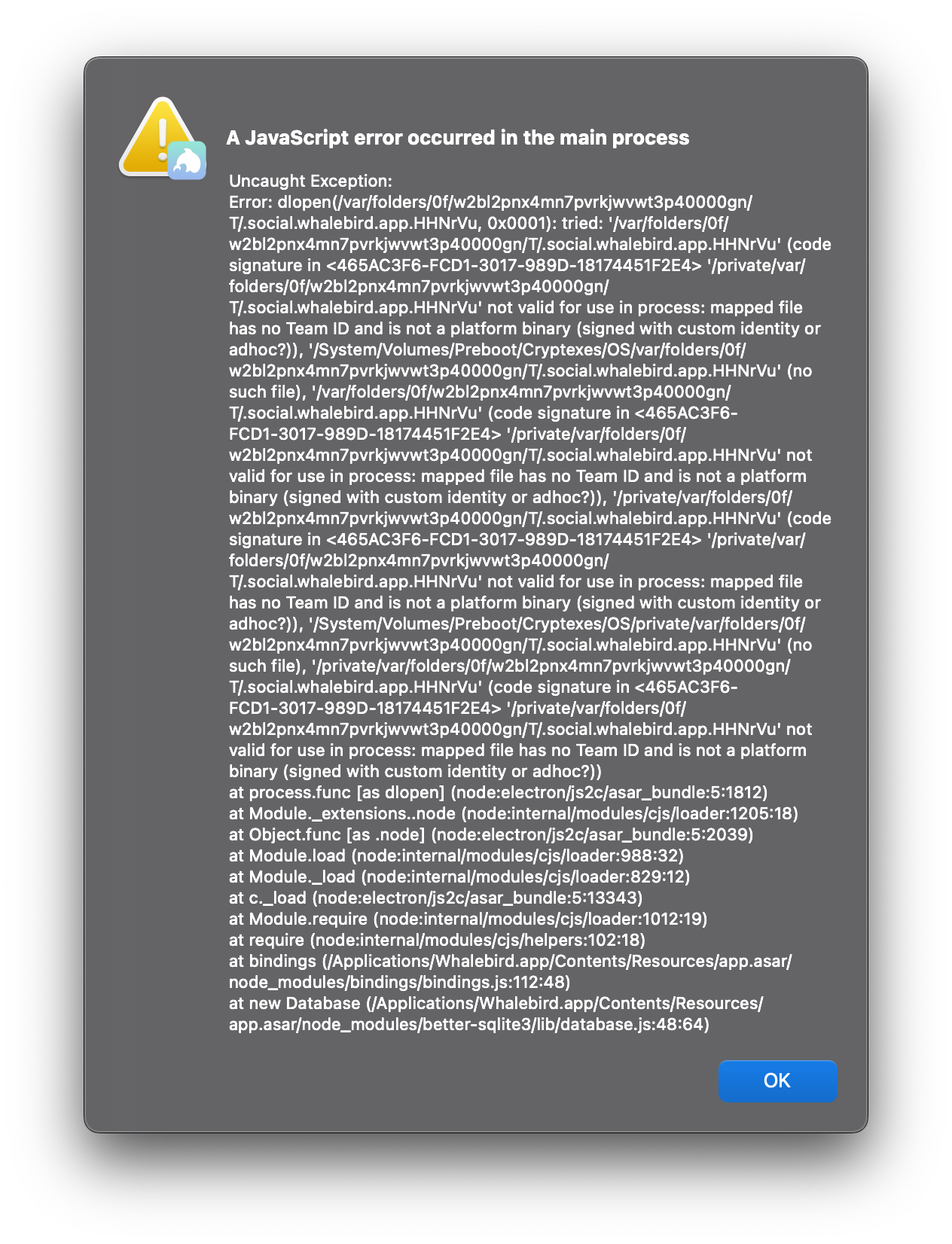 Whalebird 5.0.0 fails to start · Issue #4195 · h3poteto/whalebird-desktop · GitHub