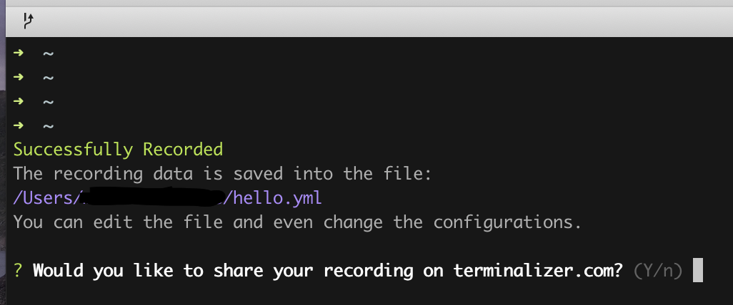 sharing a recording should be optional · Issue #69 · faressoft/terminalizer · GitHub