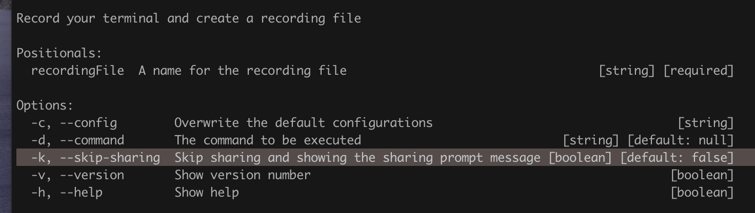 sharing a recording should be optional · Issue #69 · faressoft/terminalizer · GitHub
