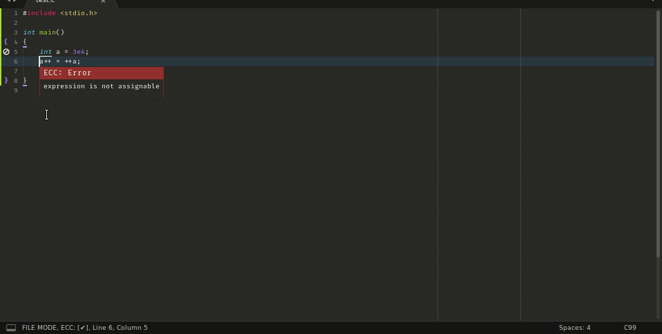 Error highlighting is off by one line. · Issue #675 · niosus/EasyClangComplete · GitHub