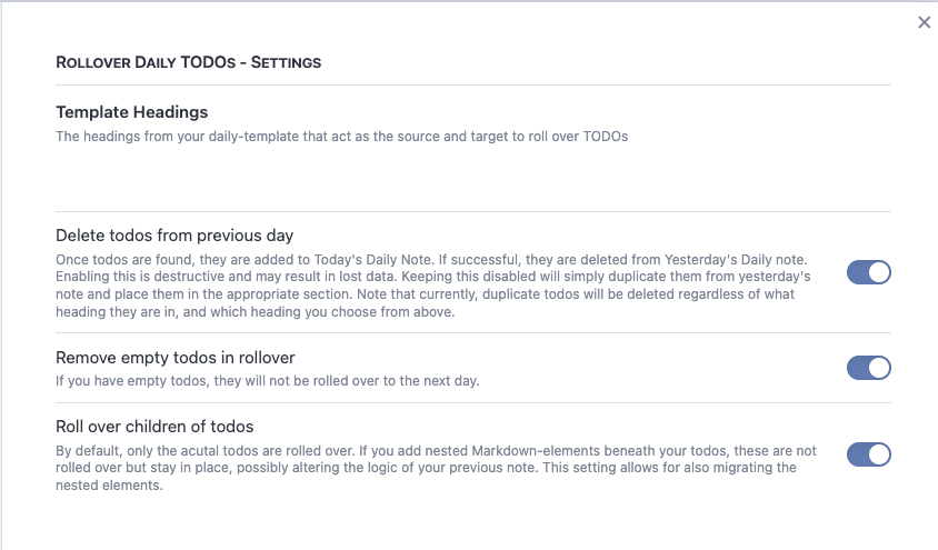 Unfinished todo's are no longer rolled over · Issue #84 · lumoe/obsidian-rollover-daily-todos ...
