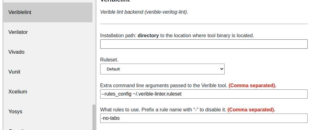 Parameter are not passed to Verible Linter · Issue #237 ...