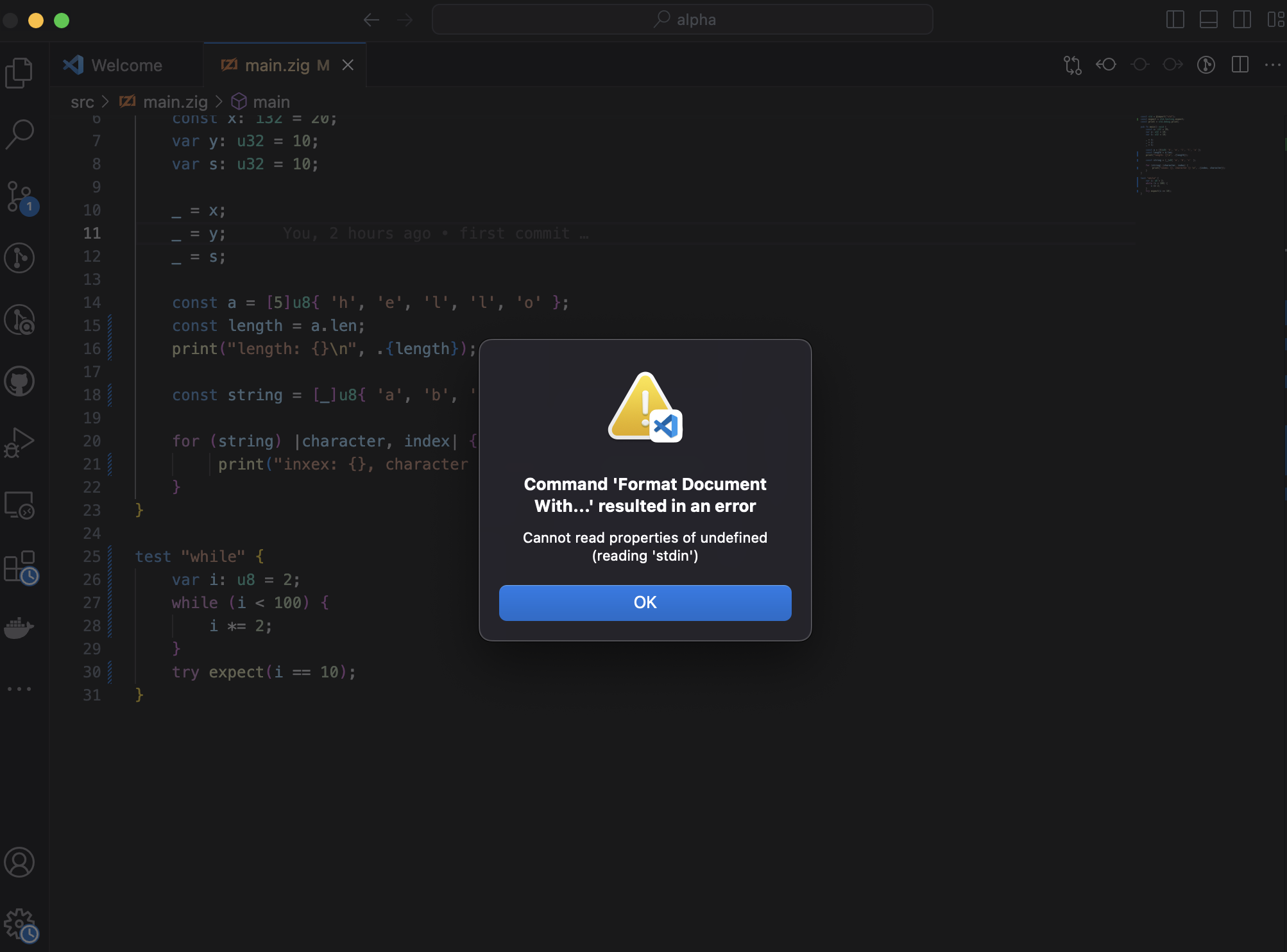 Command Format Document With Resulted In An Error · Issue 116 