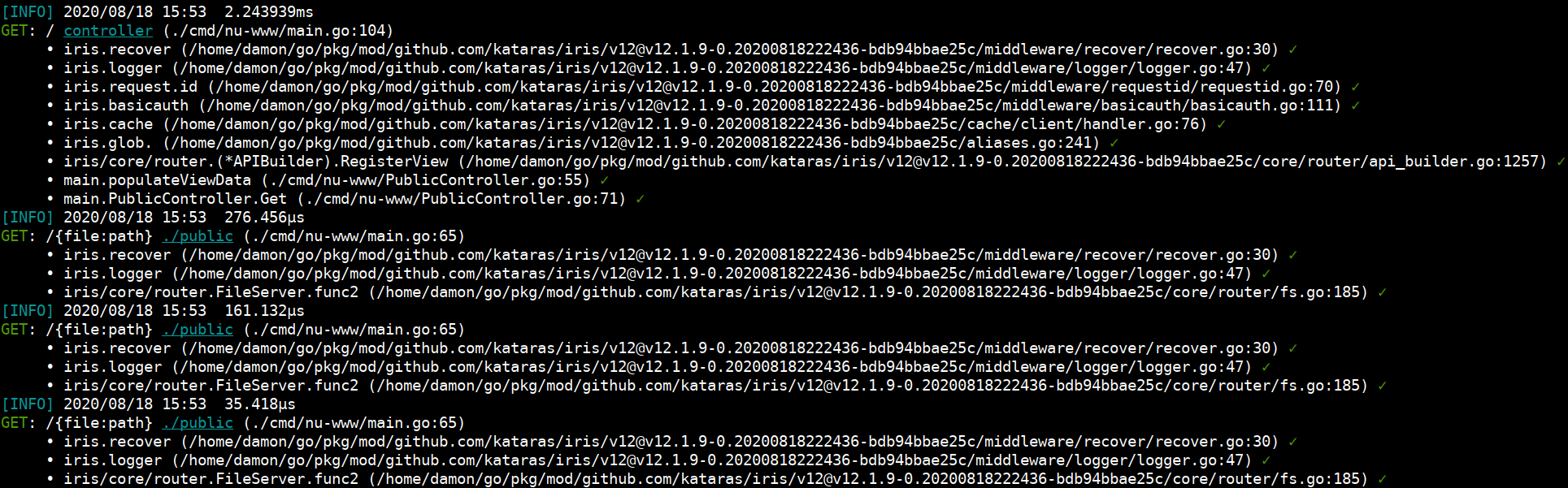 [BUG] Inconsistant Request Logger with `HandleDir` · Issue #1594 · kataras/iris · GitHub