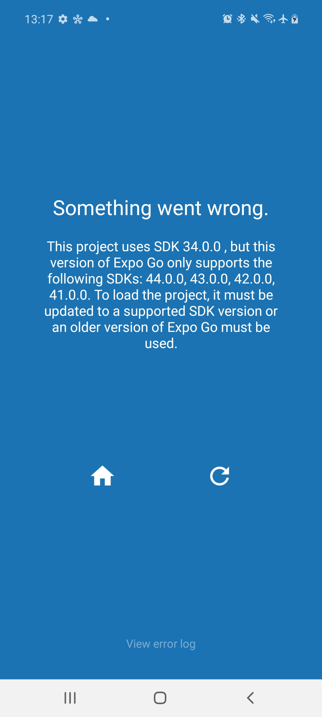 The Project Uses Sdk 3400 But The Version Of Expo Go Only Supports The Followings Sdks 4400