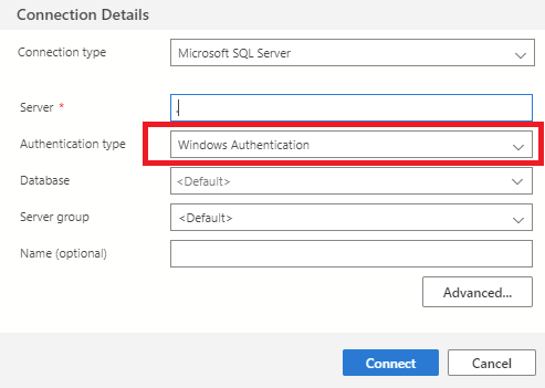 Connection Creation Dialog: Username/Password fields disabled for SQL ...