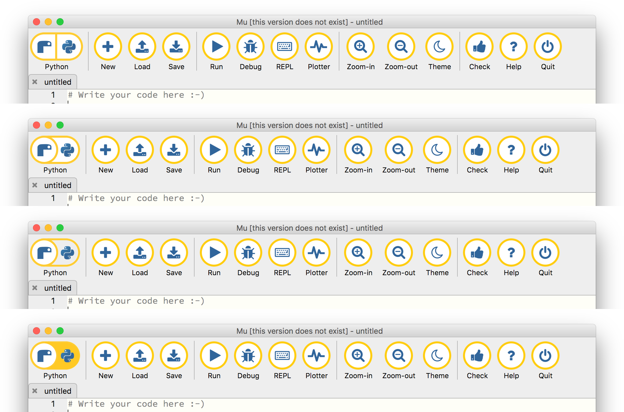 UI/UX | Mode button vs. current mode indicator · Issue #761 · mu-editor ...
