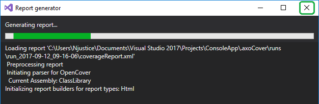 Coverage report browser launch stops working when the user clicks ...