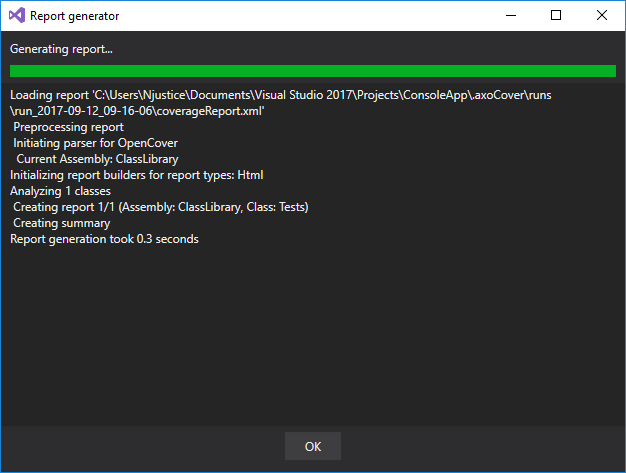 Coverage report browser launch stops working when the user clicks ...
