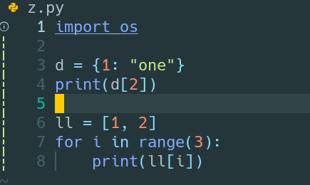 Detailed out-of-bounds accesses to lists and accesses to nonexistent keys in dicts not show ...