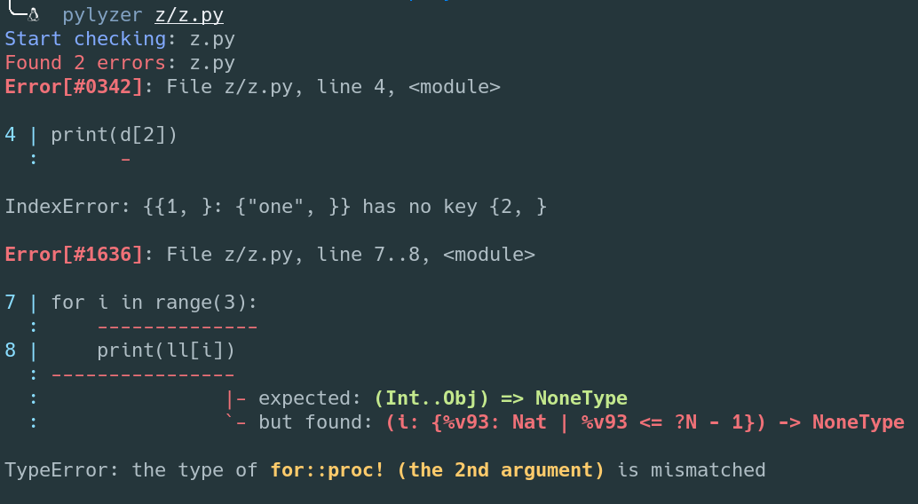 Detailed out-of-bounds accesses to lists and accesses to nonexistent keys in dicts not show ...