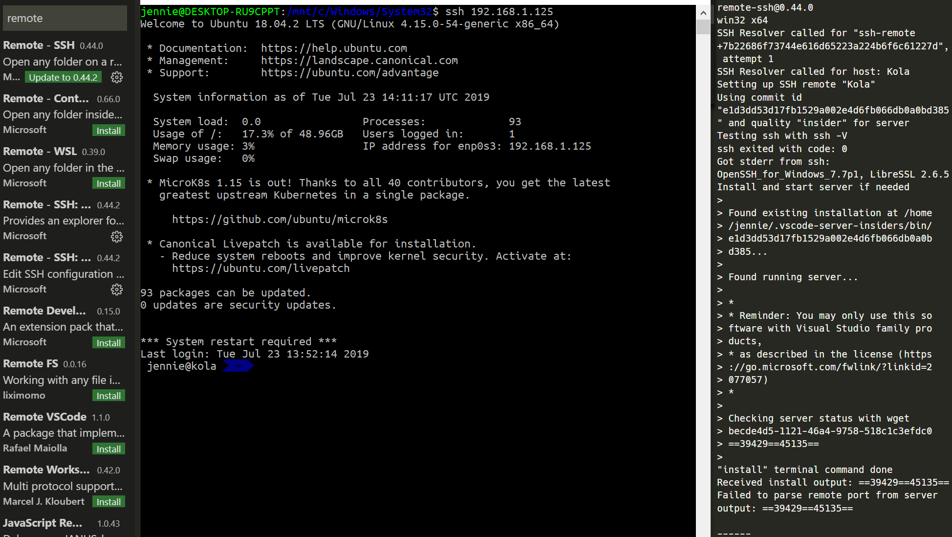 Can Not Connect To Remote Through Remote Ssh Extension After Latest Update · Issue 964