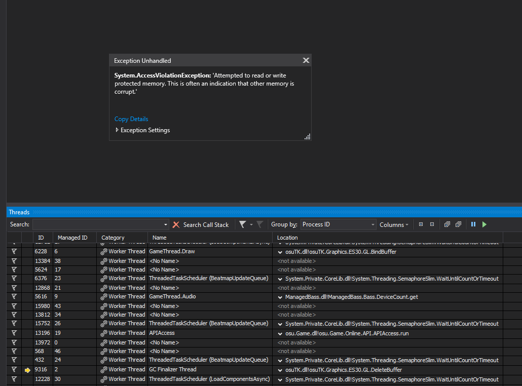 Invalid memory access · Issue #5179 · ppy/osu · GitHub