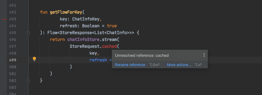 Unresolved reference: cached [BUG] · Issue #260 · MobileNativeFoundation/Store · GitHub