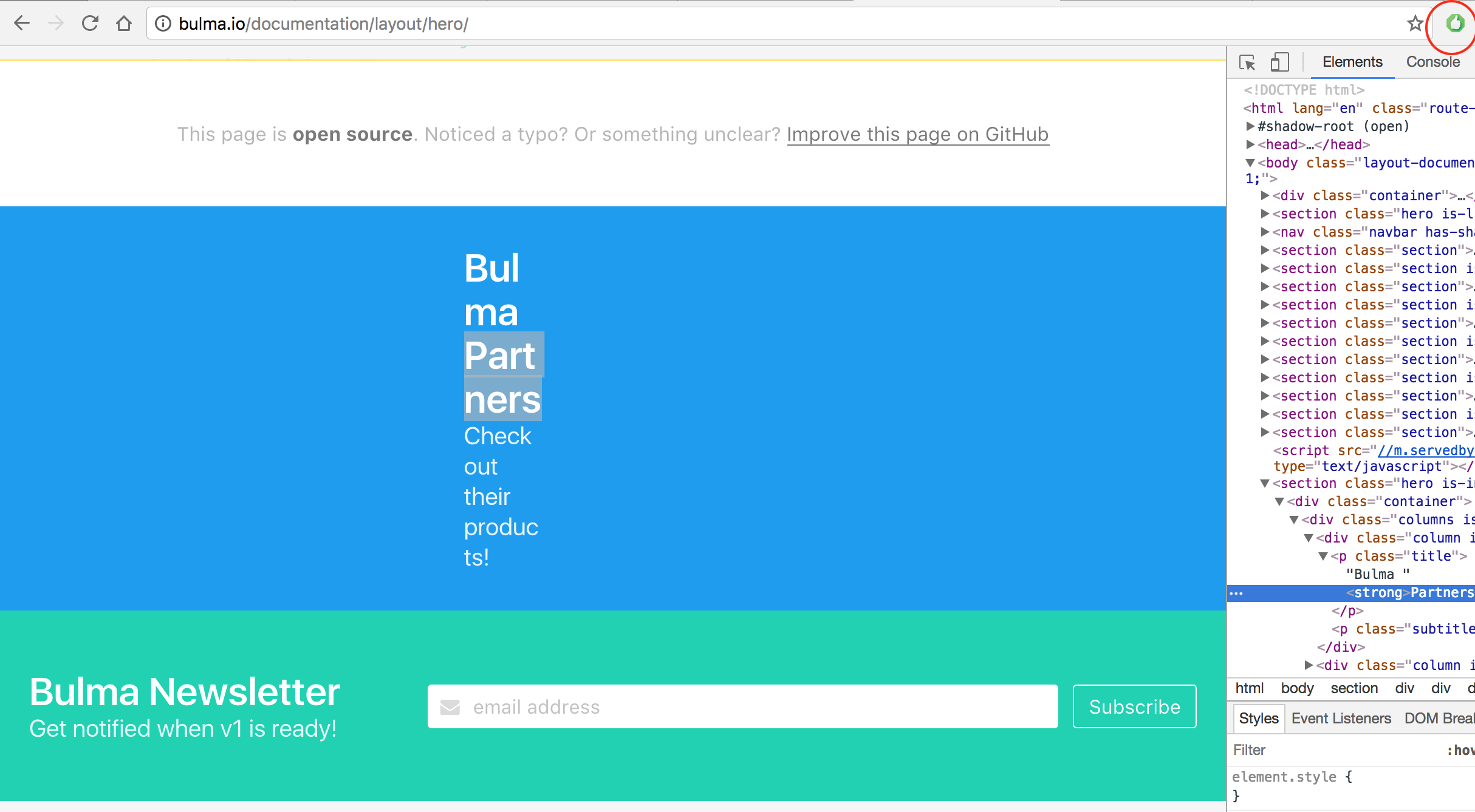 [Docs] Bulma partners hero broken · Issue #973 · jgthms/bulma · GitHub