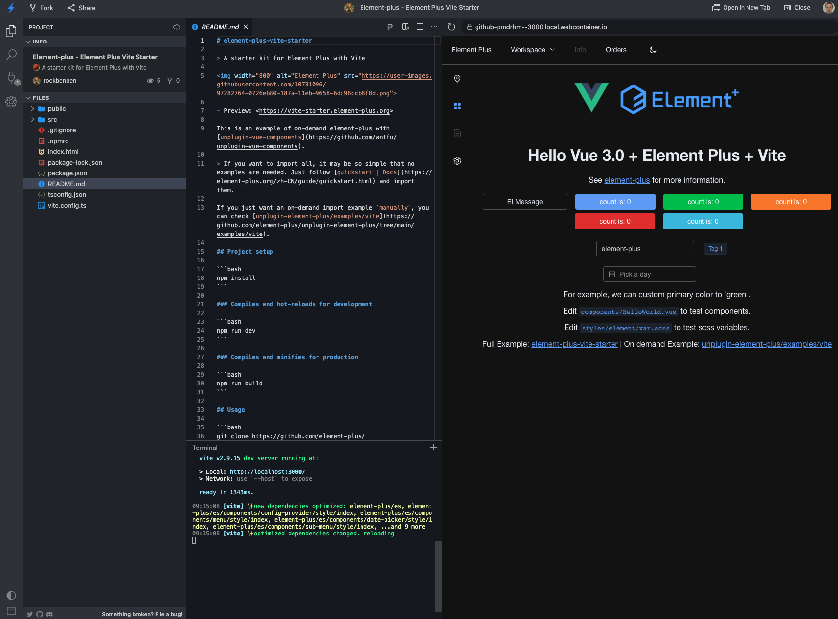 stuck in `Running start command` · Issue #848 · stackblitz/webcontainer-core · GitHub