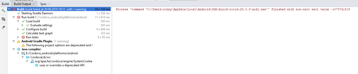Android Aidl Compiler Crash With The New Android Sdk Build Tools 29 · Issue 884 · J3k0cordova
