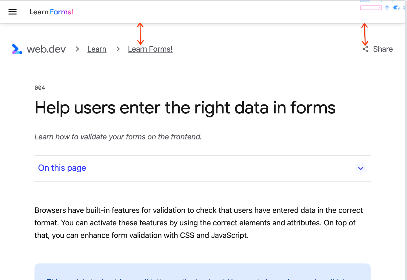 [Courses] TOC overlaps with the main content · Issue #6569 · GoogleChrome/web.dev · GitHub