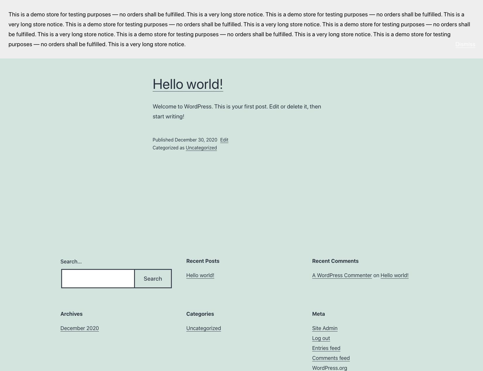 Store notice `Dismiss` button appears to have low contrast in 2020 and ...