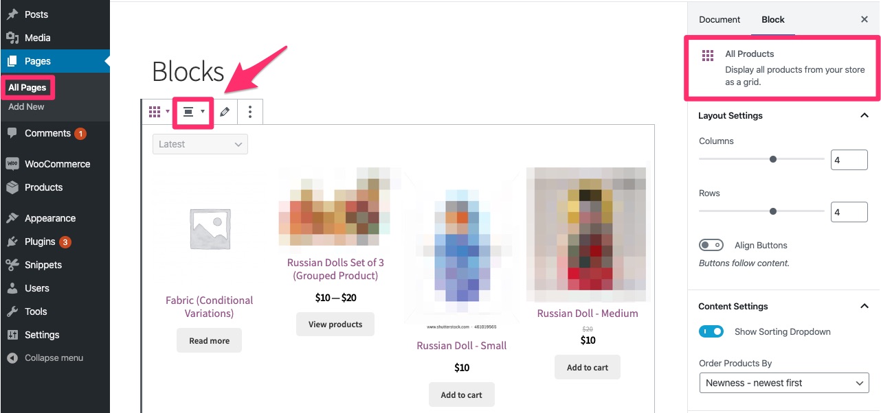 [WC 3.9 beta1]: All Products Block - can't go back to default width after changing to Wide or ...