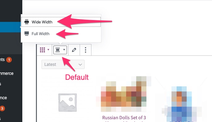 [WC 3.9 beta1]: All Products Block - can't go back to default width after changing to Wide or ...