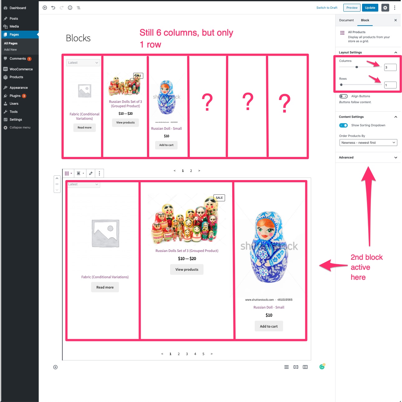 [WC 3.9 beta1]: All Product Block - when 2 All Product Blocks added, settings of the 1st block ...
