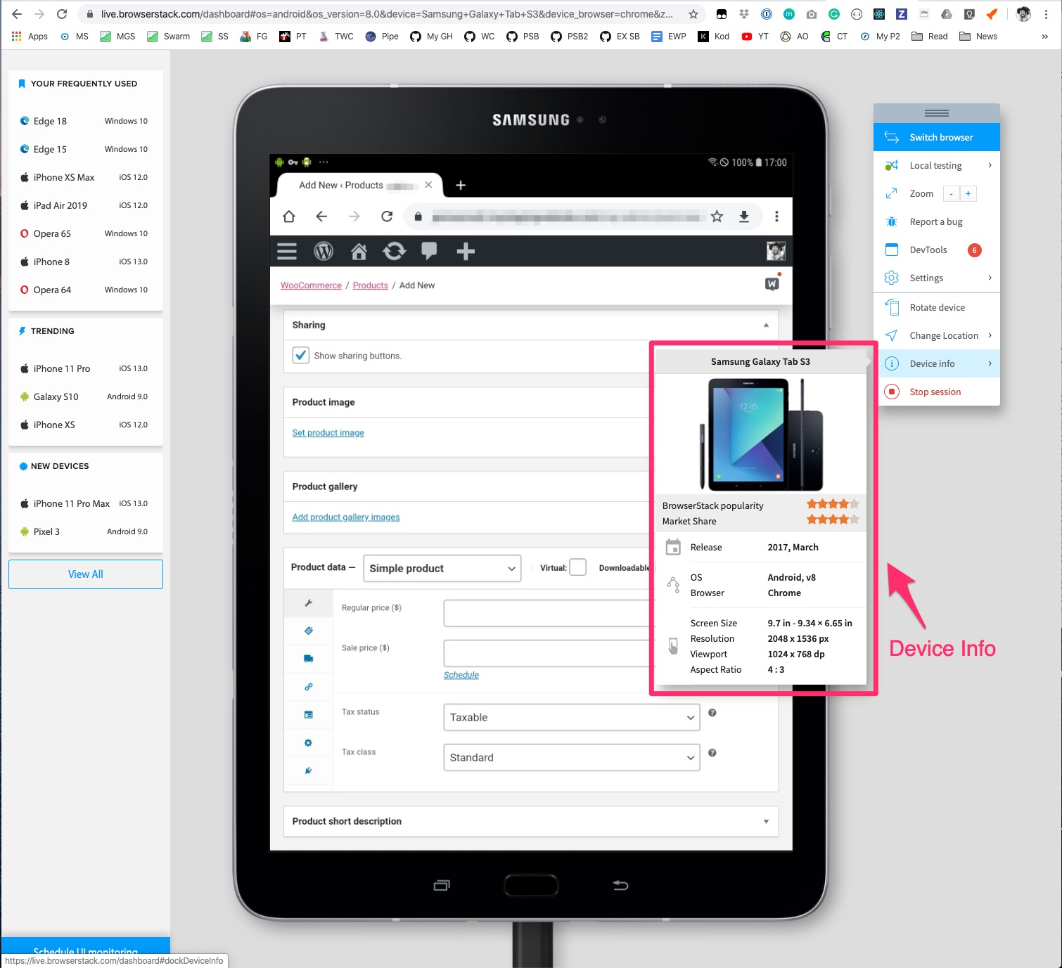 Product type select down Samsung Galaxy Tab A not clickable · Issue ...