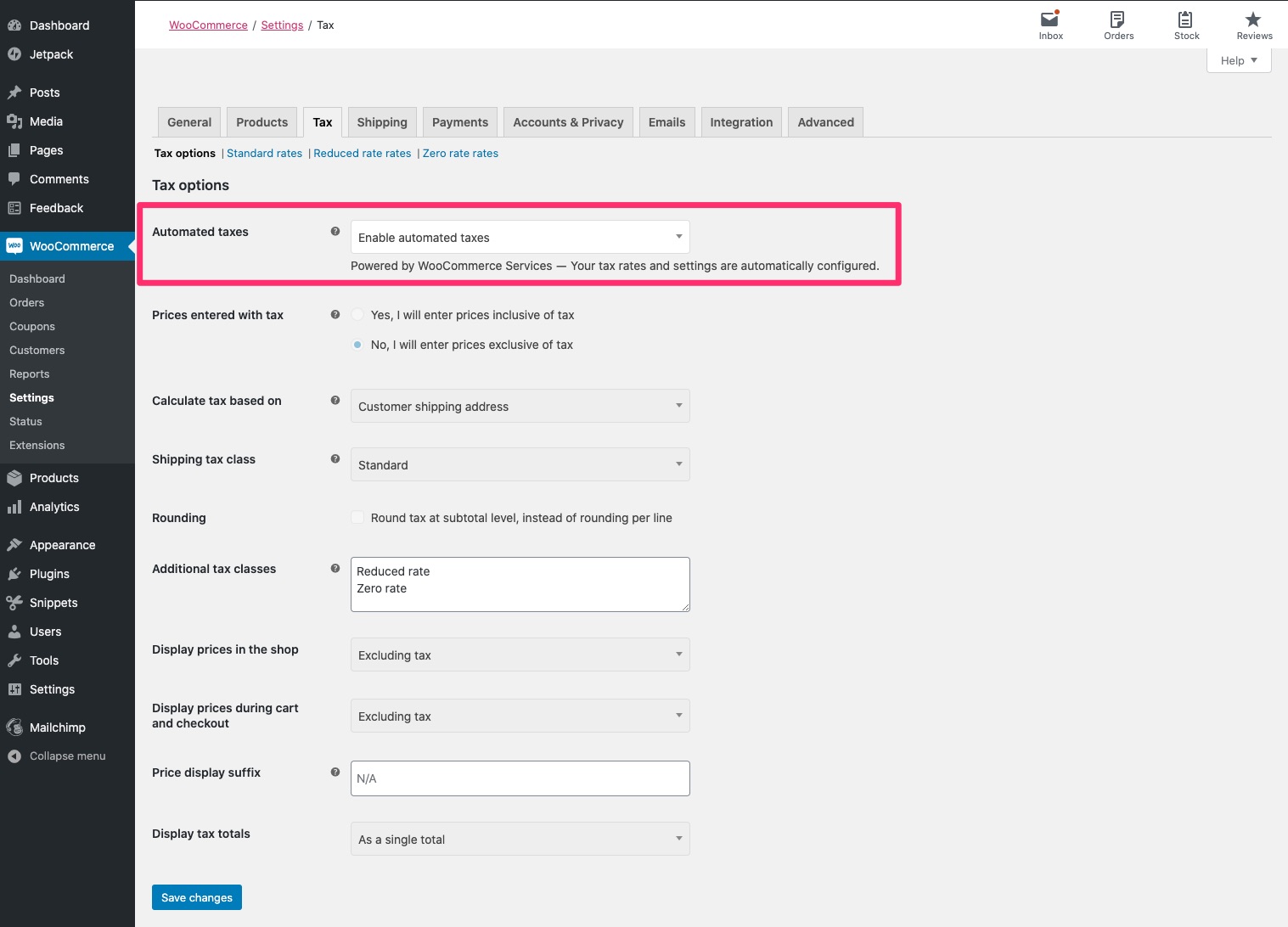 When automated tax calculation is enabled there is no way to disable ...
