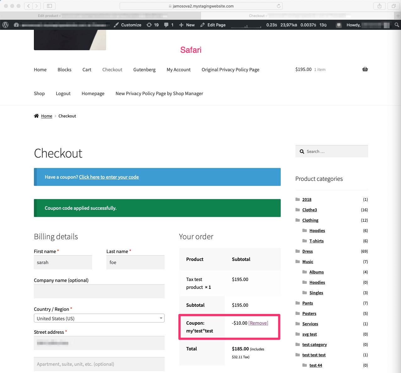 Coupon code getting escaped in some browsers. · Issue #26404 ...