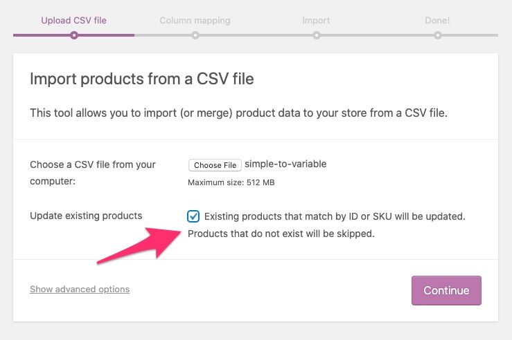 Converting Simple Product To Variable Via Csv Doesnt Create A Variable Product On The Site 7864
