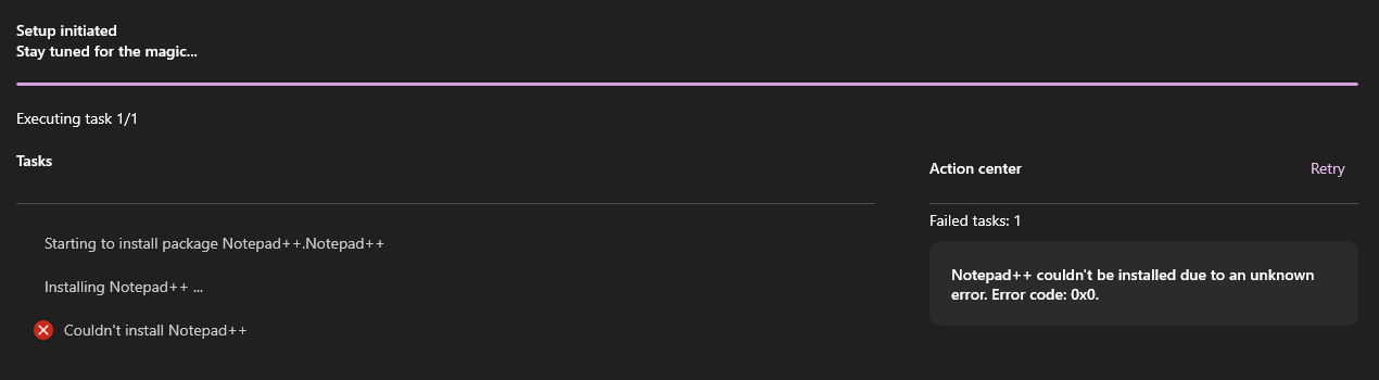 Some Apps did not install due to an internal error · Issue #1562 · microsoft/devhome · GitHub