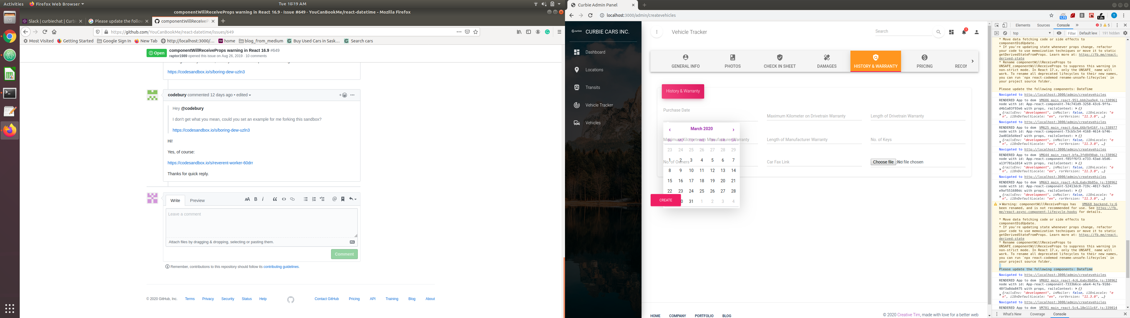 Componentwillreceiveprops Warning In React 169 · Issue 649 · Arqexreact Datetime · Github