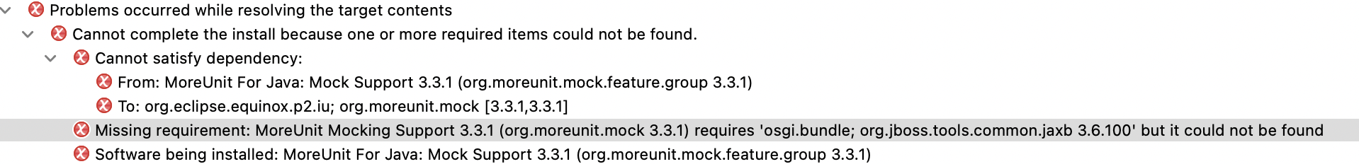 Missing dependency 3.3.1 / update site incomplete · Issue #142 · MoreUnit/MoreUnit-Eclipse · GitHub