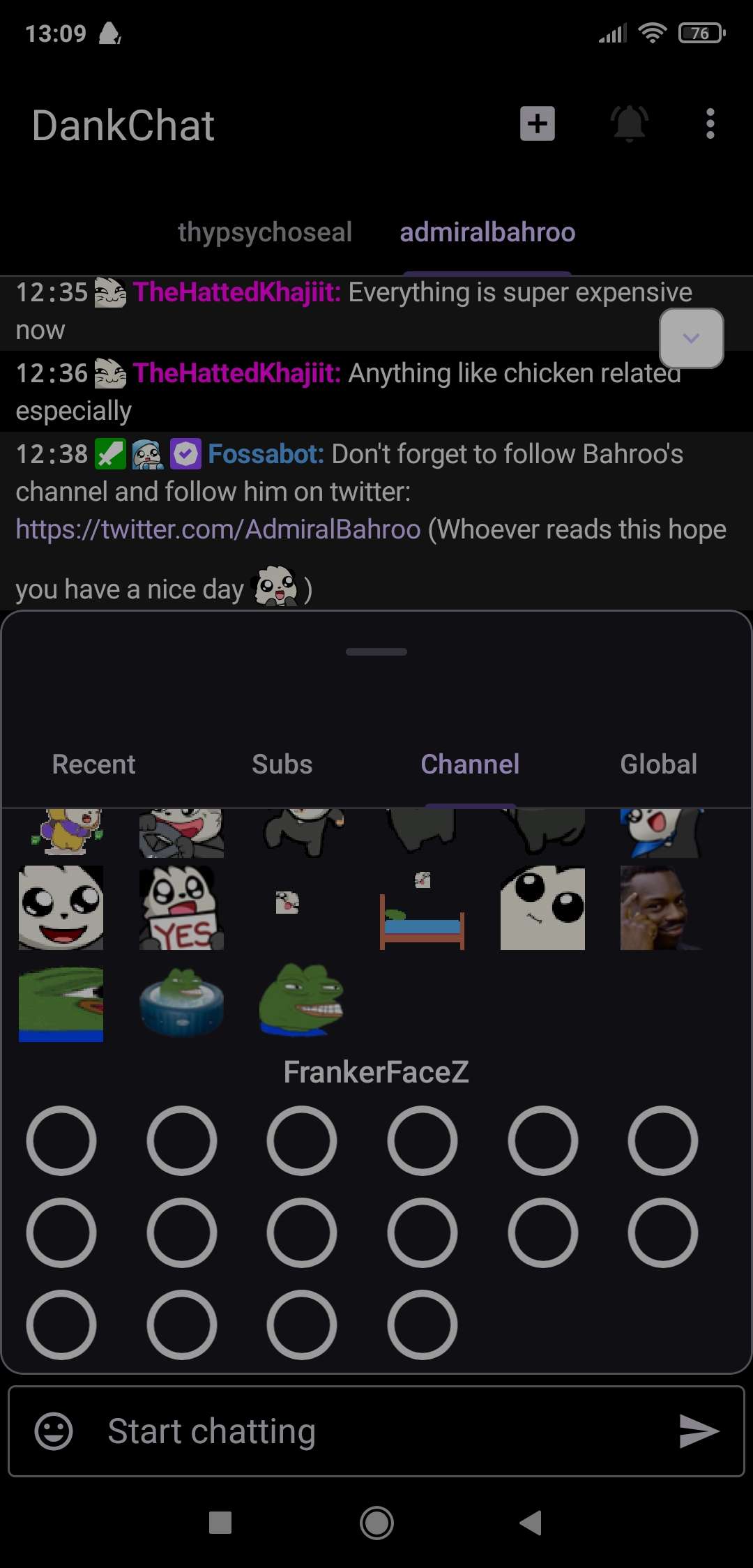 FFZ emotes not working · Issue #444 · flex3r/DankChat · GitHub