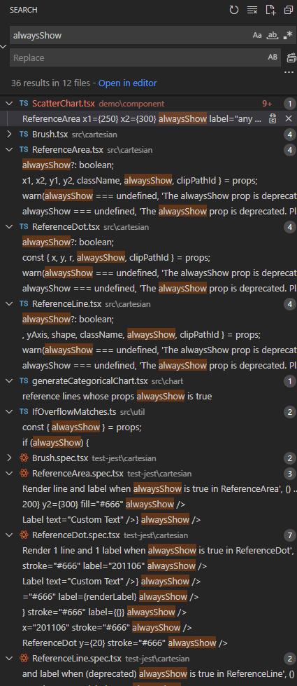 fix: remove deprecated alwaysShow by proke03 · Pull Request #3277 · recharts/recharts · GitHub