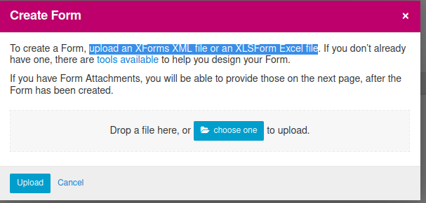Filter form upload options by file type · Issue #682 · getodk/central-frontend · GitHub