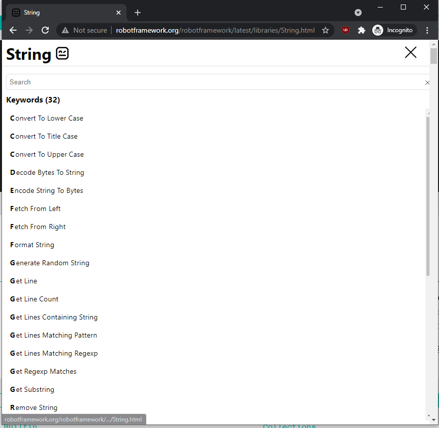 Keyword documentation scrollbar issues in a small browser window ...