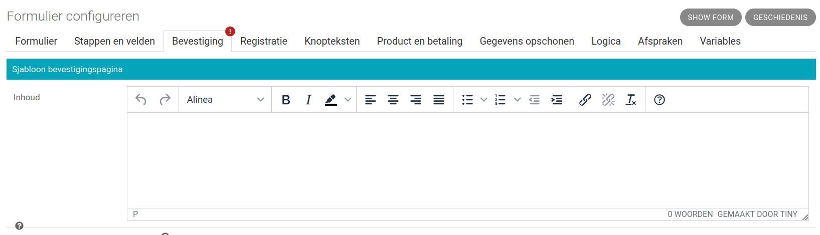 The tab 'bevestiging' in the form editor doesn't display validation errors · Issue #1880 · open ...