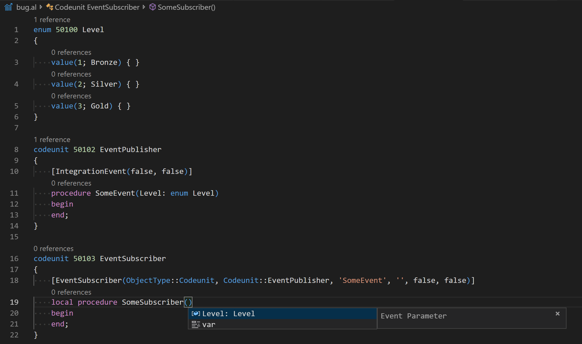 Intellisense On Event Subscriber Parameters Doesnt Show Enum Parameter