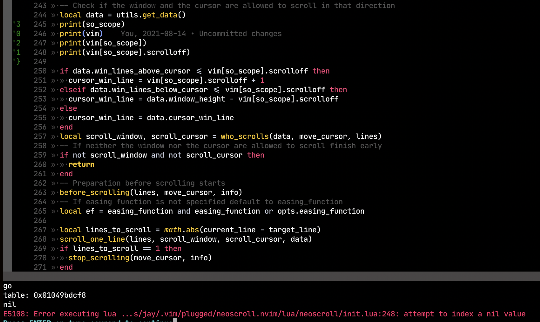 E5108 attempt to index a nil value · Issue #39 · karb94/neoscroll.nvim · GitHub