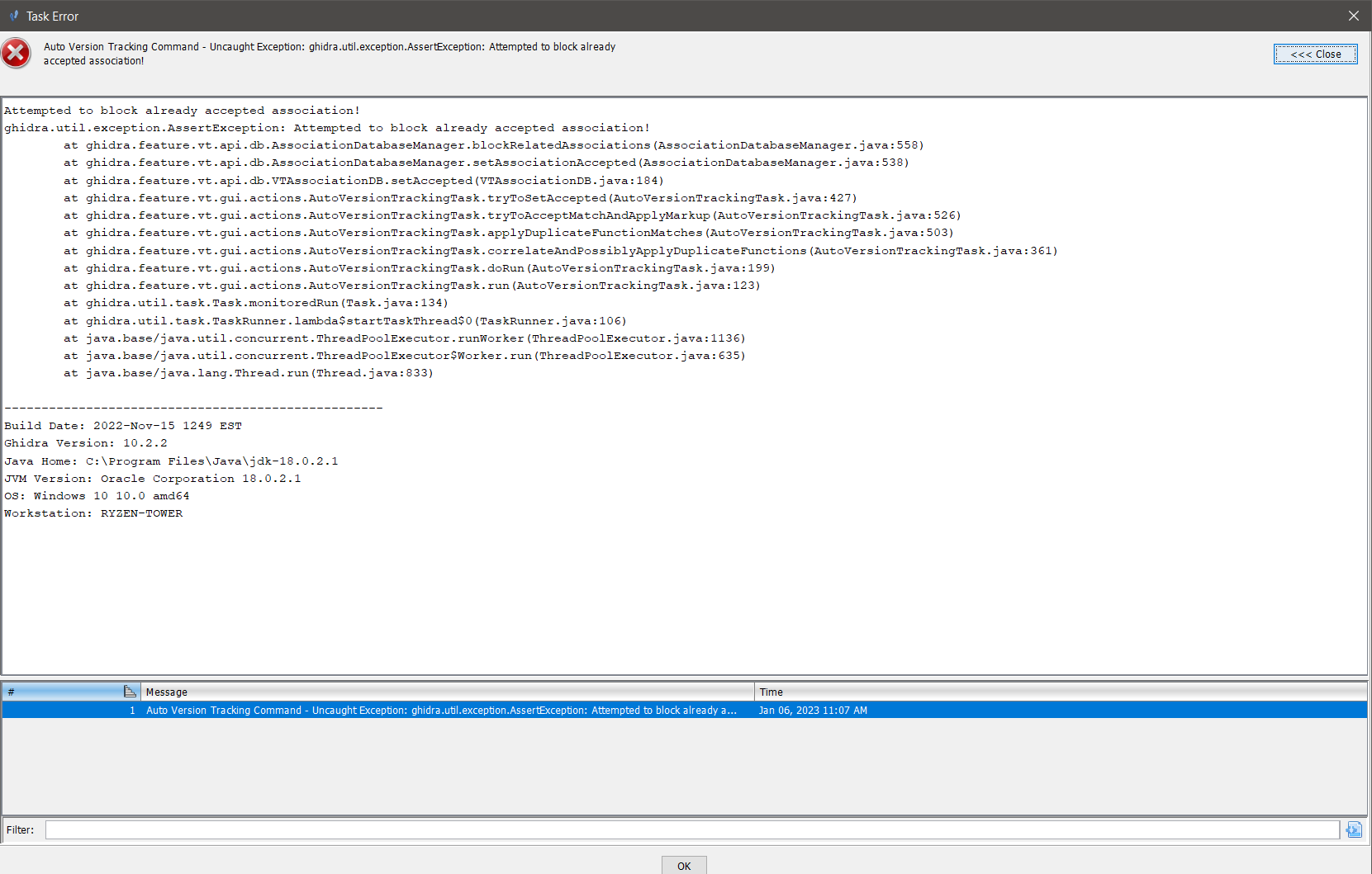 Version tracker error RE: Blocking an already accepted association · Issue #4875 ...