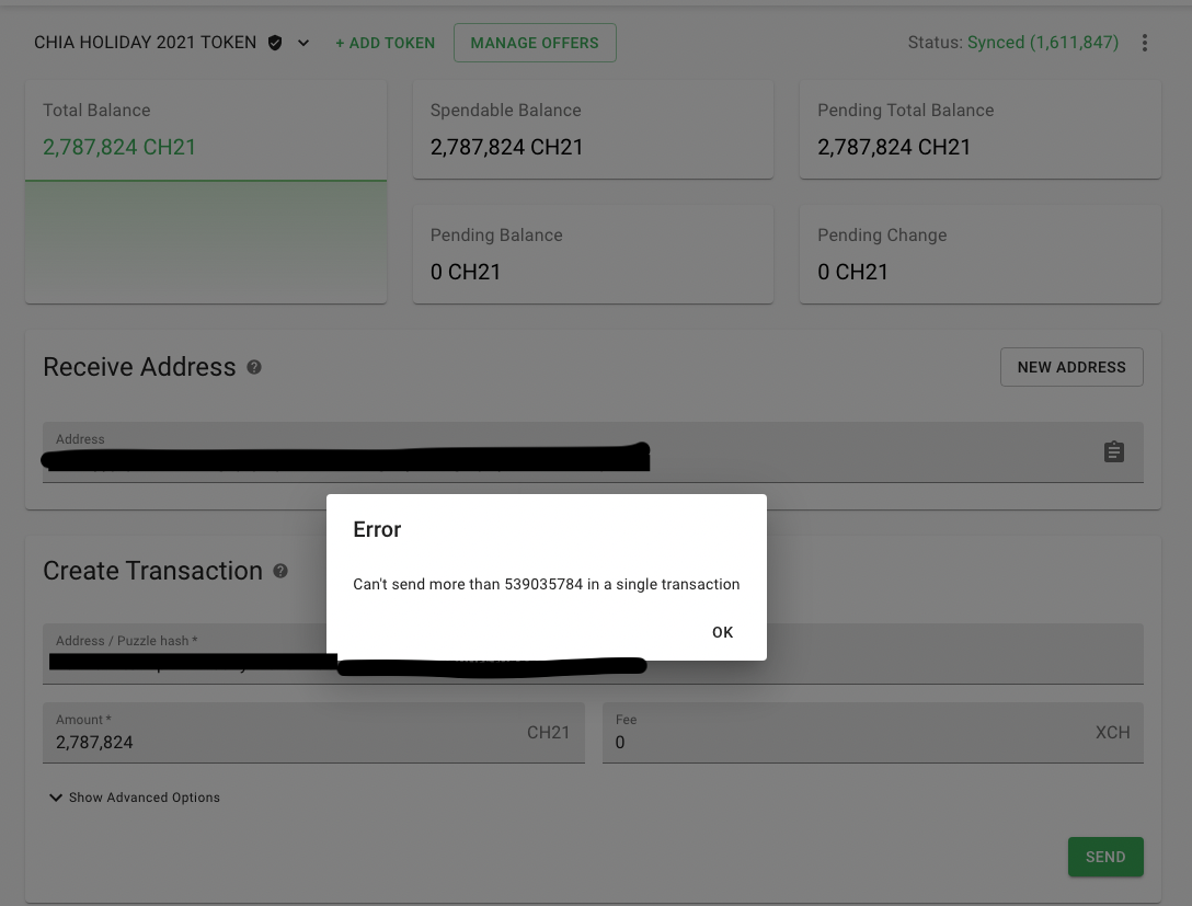 Bug Fix Strange Error Message When A Transaction Would Result In Using Too Many Coins · Issue 
