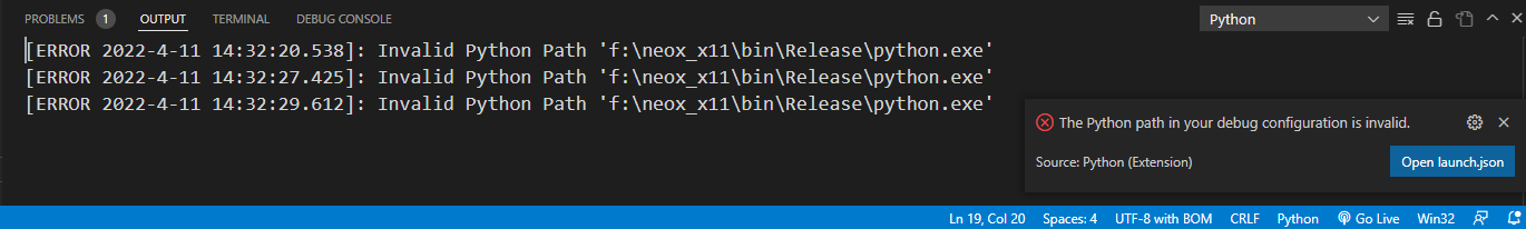 Select interpreter crash with error code `3221225477` · Issue #19104 · microsoft/vscode-python ...