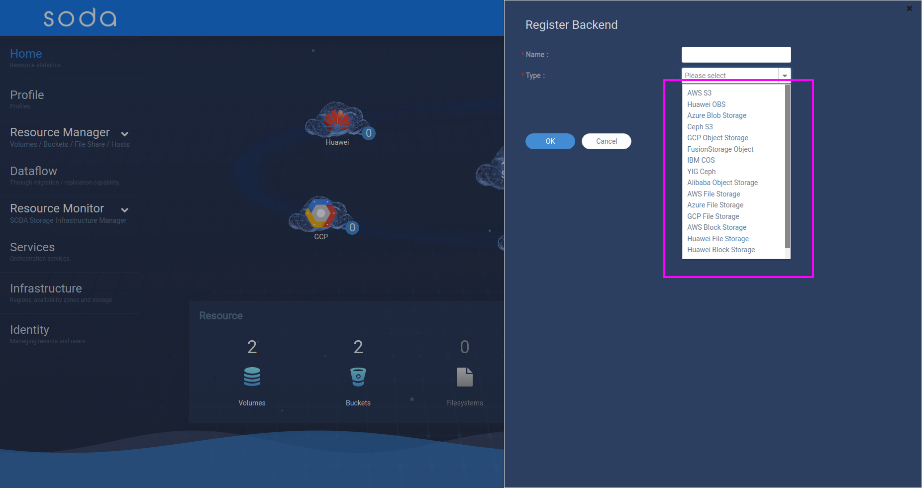 User has to scroll to select the backend type while registering backend . · Issue #583 ...