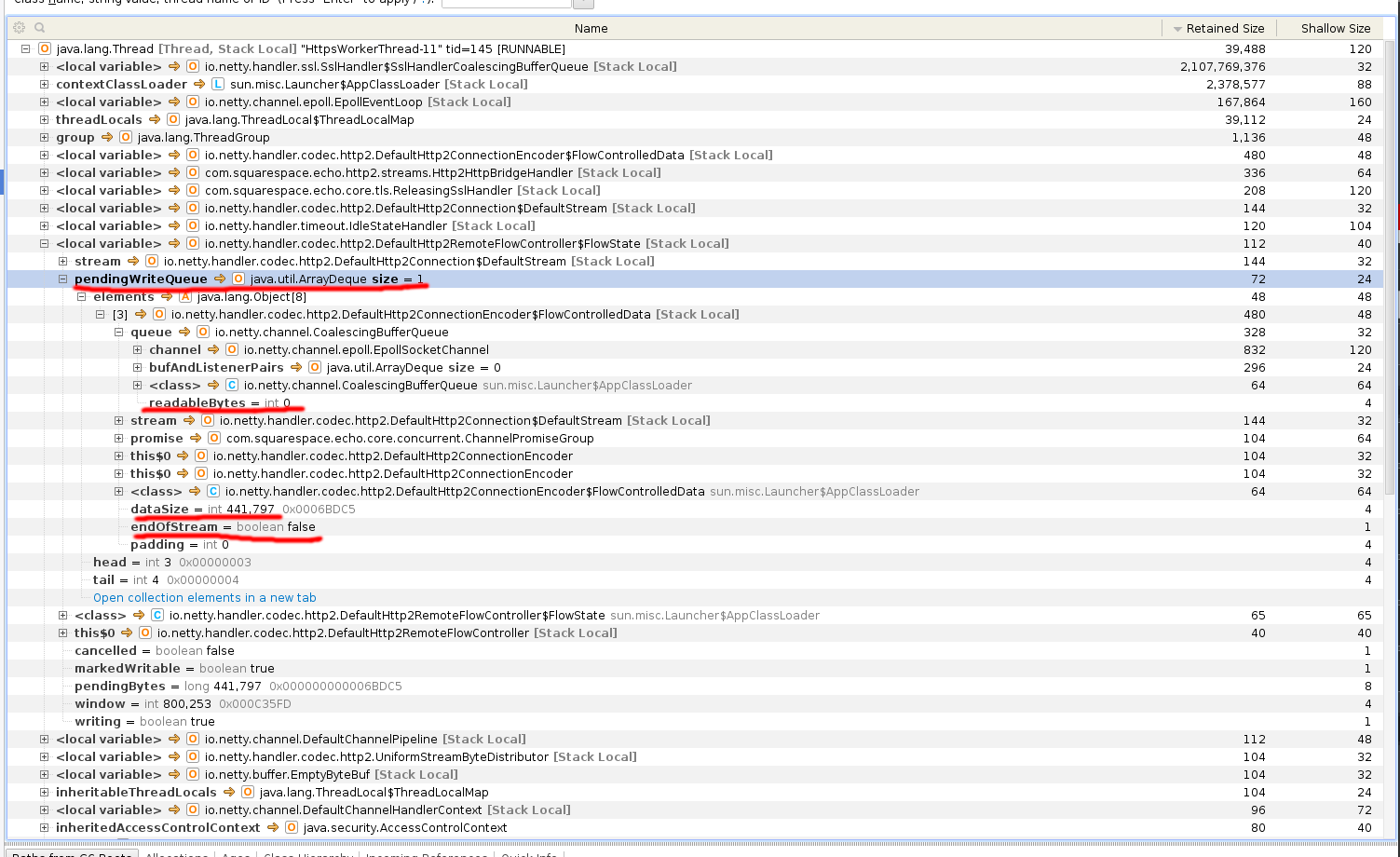 OOME in SslHandlerCoalescingBufferQueue w/ H2 · Issue #8707 · netty/netty · GitHub