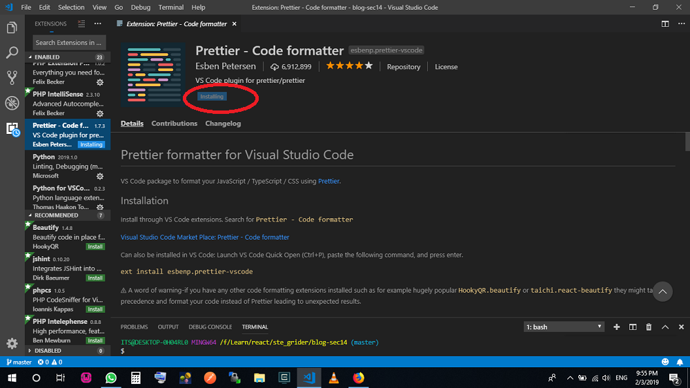 Installing From Unlimited Time · Issue 712 · Prettier Prettier Vscode