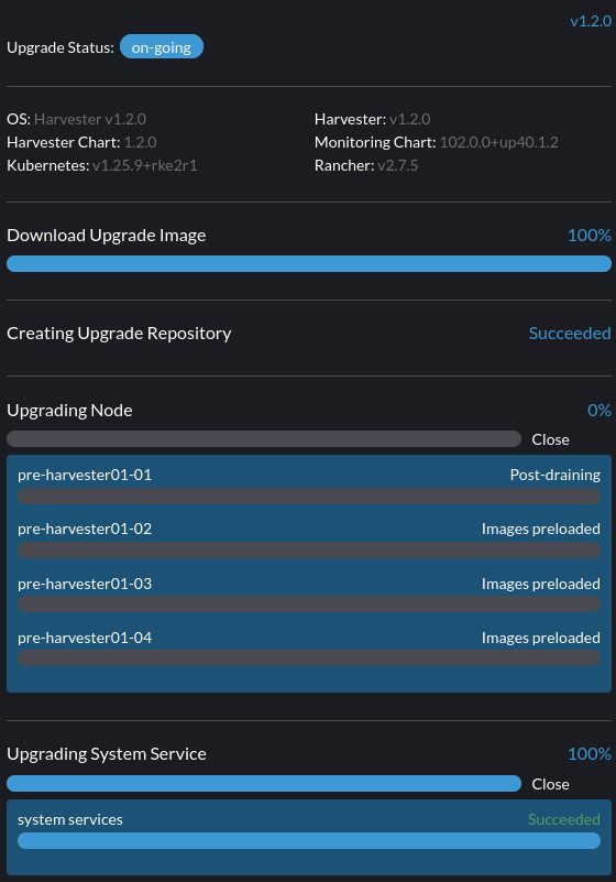 [BUG] Upgrade stuck with first node in Post-draining state · Issue #4526 · harvester/harvester ...